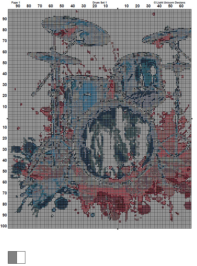 Drum Set 1- Cross Stitch Pattern - Instant Download 3