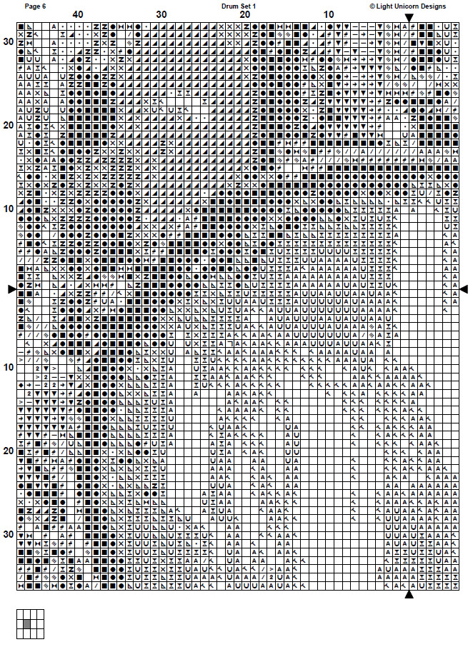 Drum Set 1- Cross Stitch Pattern - Instant Download 3