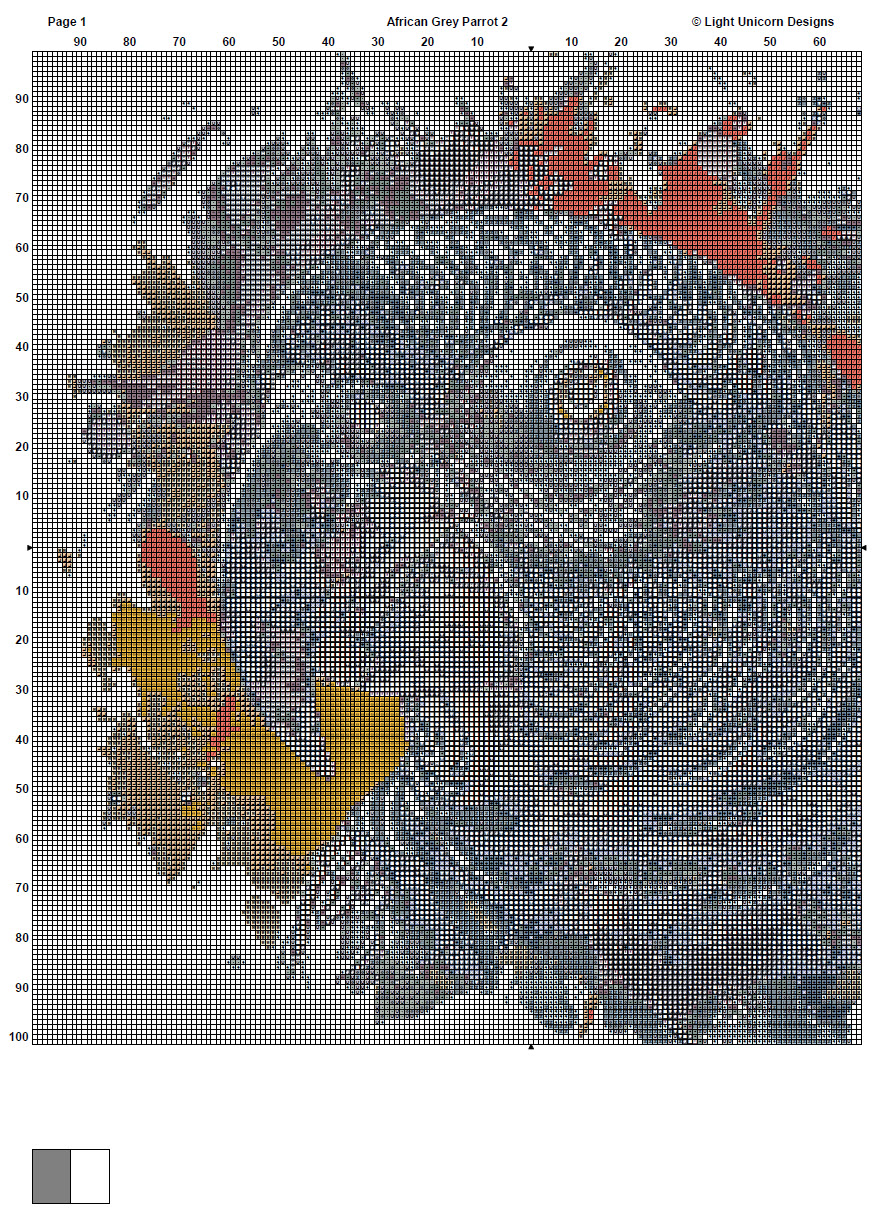 African Grey Parrot 2 - Cross Stitch Pattern - Instant Download 3