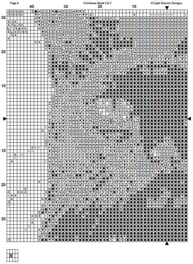 Christmas Black Cat 1 - Cross Stitch Pattern - Instant Download