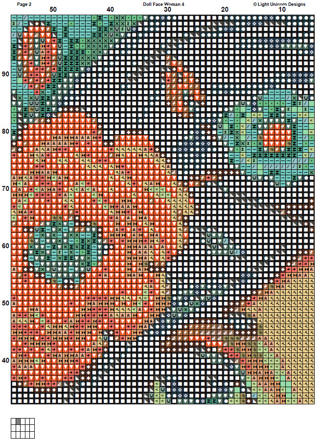 Doll Face Woman 4- Cross Stitch Pattern - Instant Download