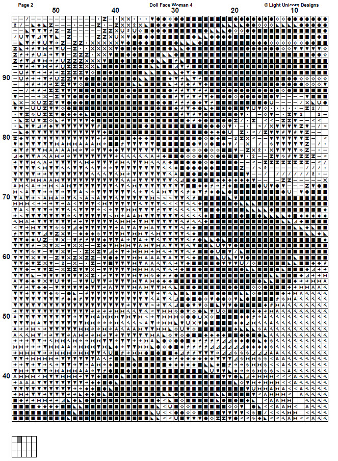 Doll Face Woman 4- Cross Stitch Pattern - Instant Download