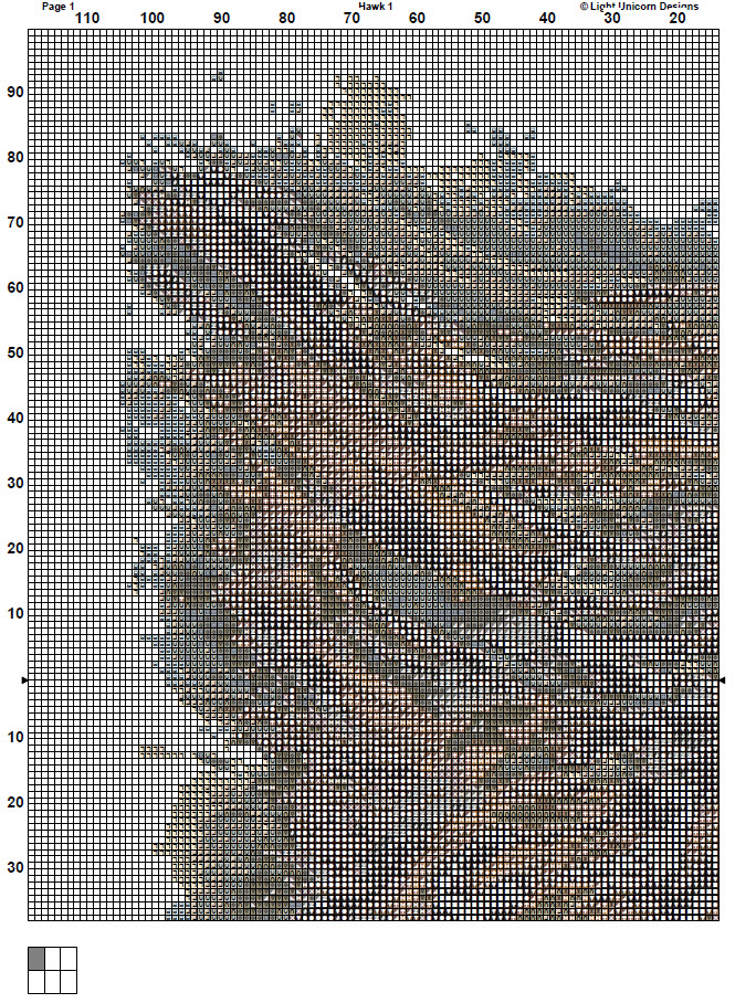 Hawk 1 - Cross Stitch Pattern - Instant Download