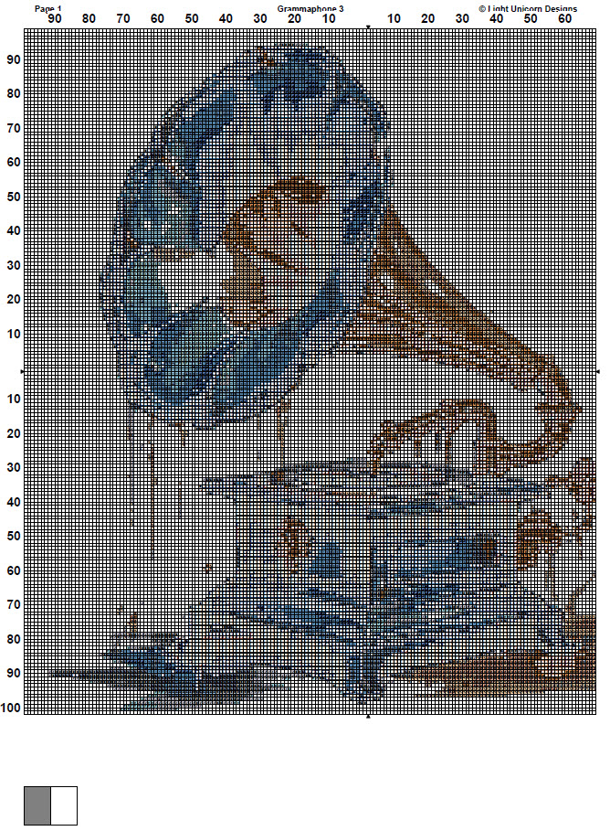 Grammaphone 3- Cross Stitch Pattern - Instant Download